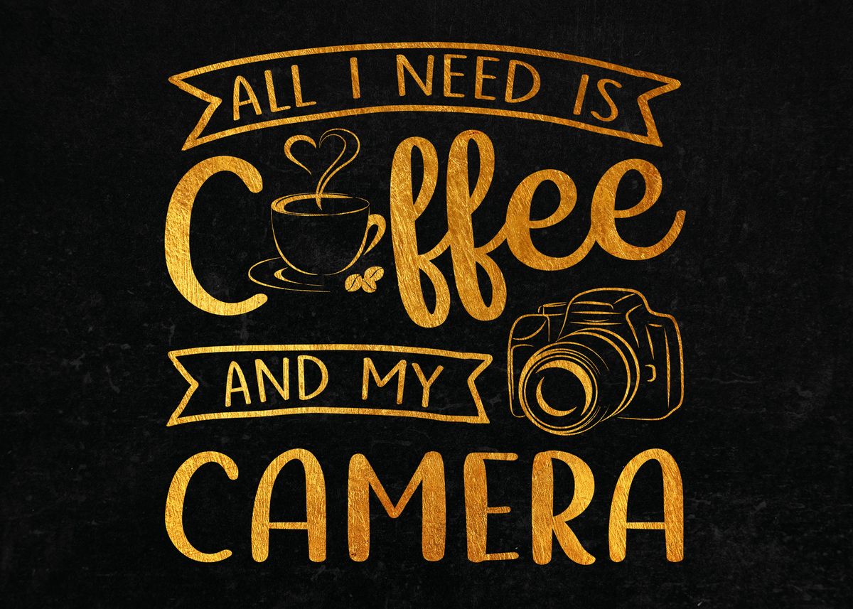 'Coffee Camera' Poster, picture, metal print, paint by Dutton Jerrell ...