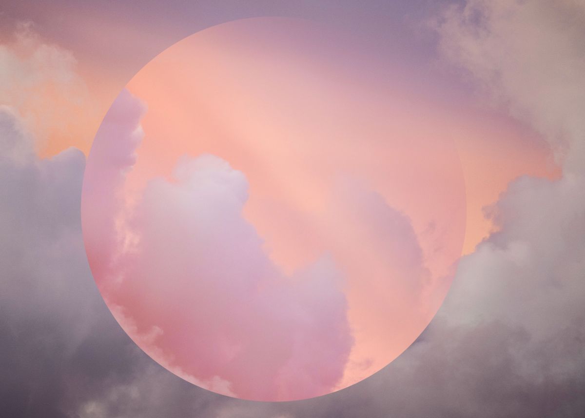 'Pink Mood Pink Moon ' Poster, picture, metal print, paint by Sam Brady ...