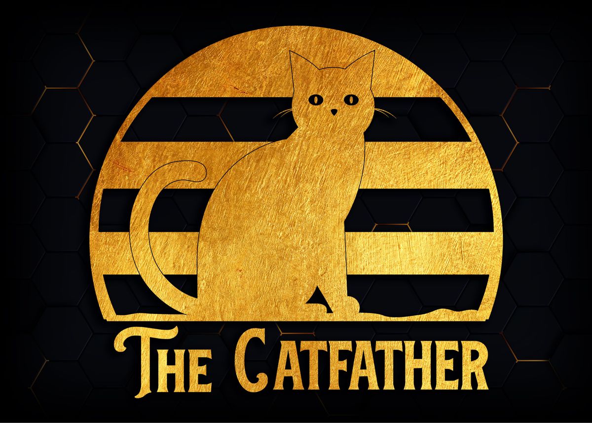 'The cat father' Poster, picture, metal print, paint by Denis Siggers ...