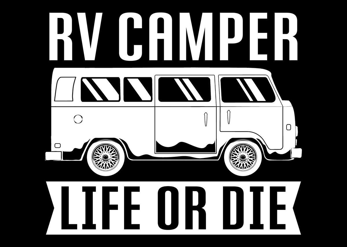'RV Camper Van Motorhome' Poster, picture, metal print, paint by ...