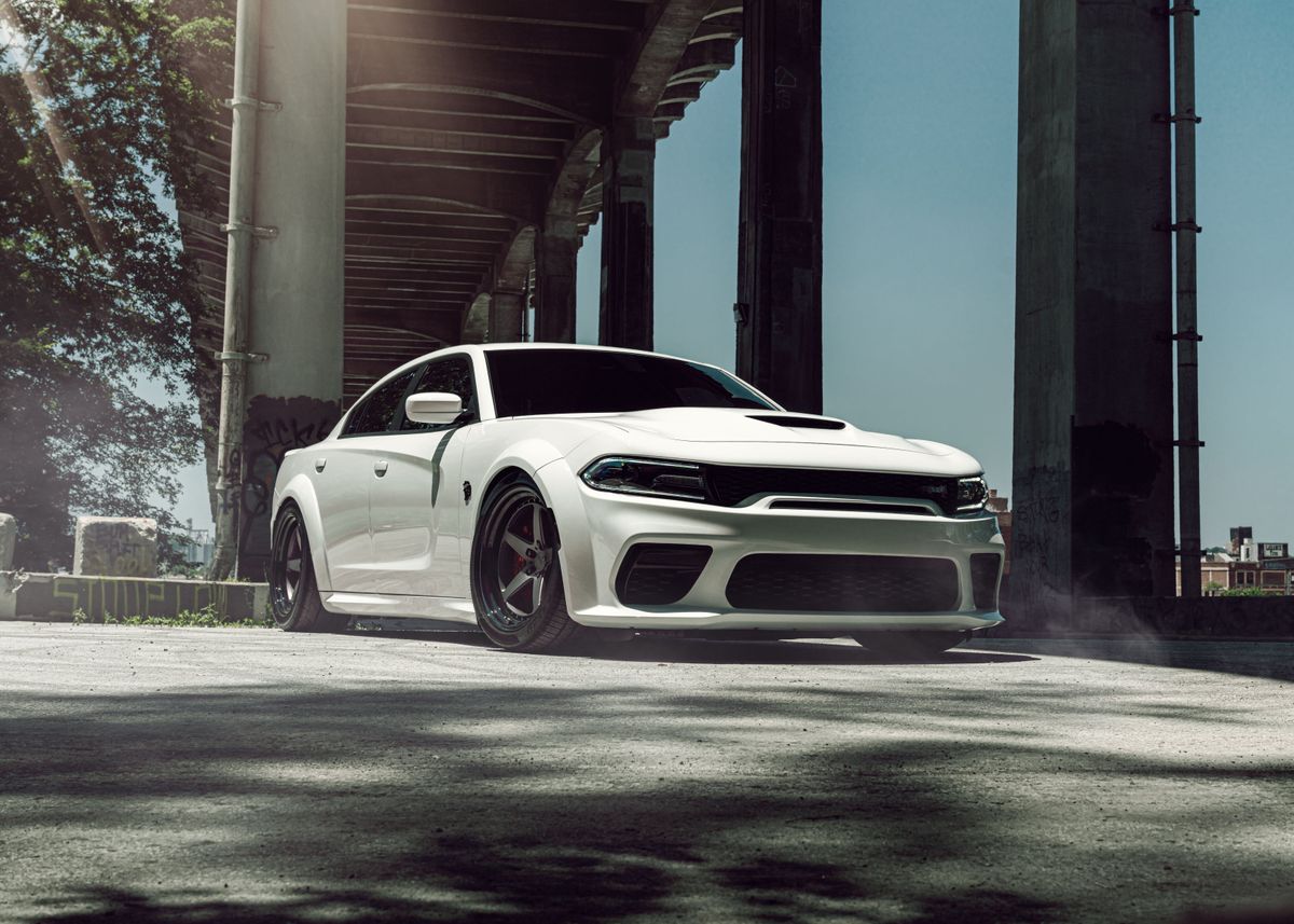 'White Dodge Charger SRT' Poster, picture, metal print, paint by LCW17 ...