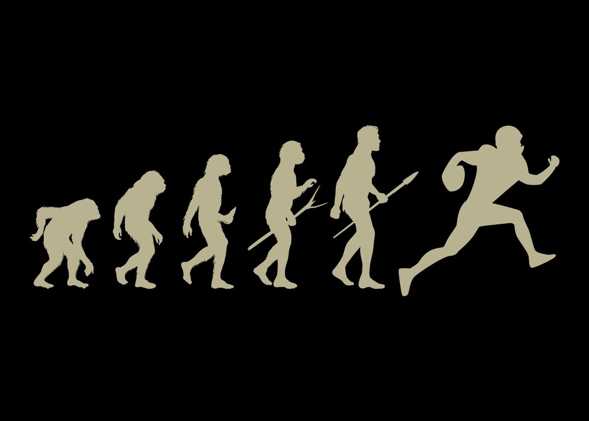 'Football Evolution Sports' Poster, picture, metal print, paint by ...