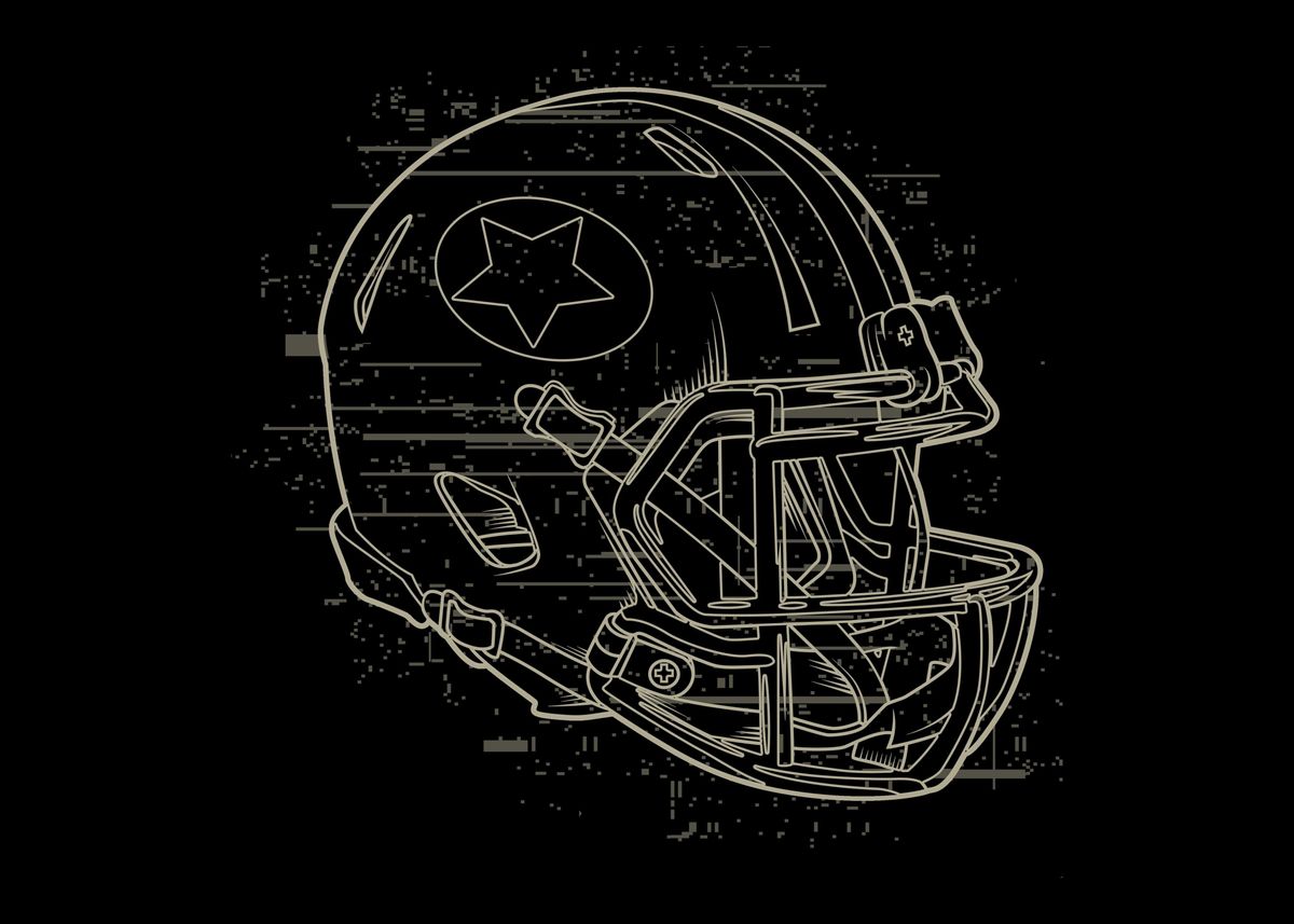 'American Football Helmet' Poster, picture, metal print, paint by ...