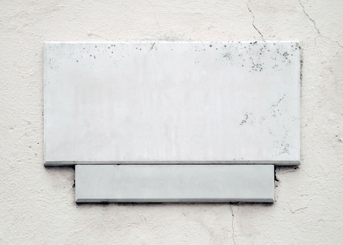 'Marble sign on street wall' Poster, picture, metal print, paint by ...