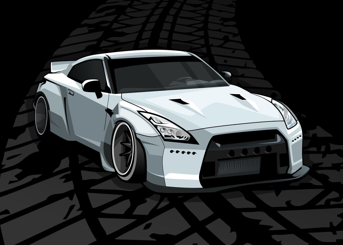 'Nissan Gtr R35' Poster, picture, metal print, paint by Dedew Doublede ...