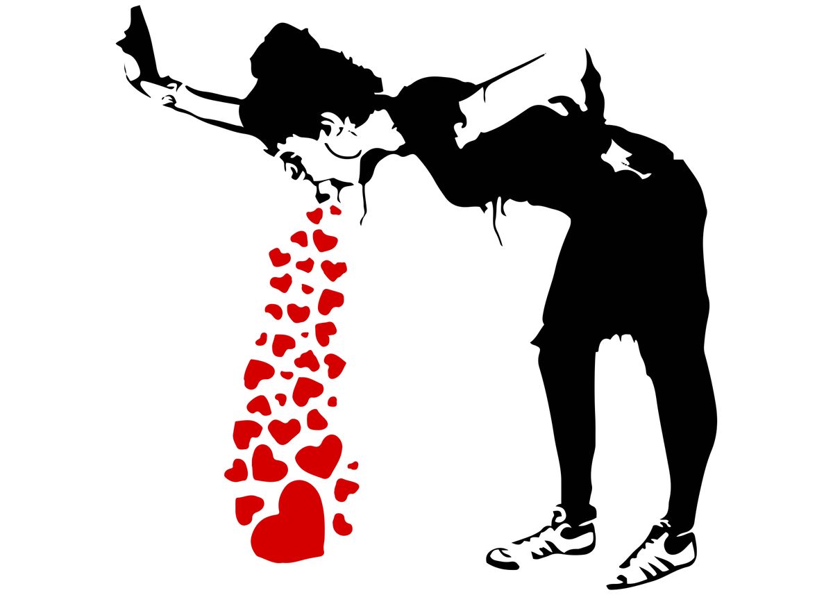 'Banksy Lovesick Hearts' Poster, picture, metal print, paint by Arts N ...