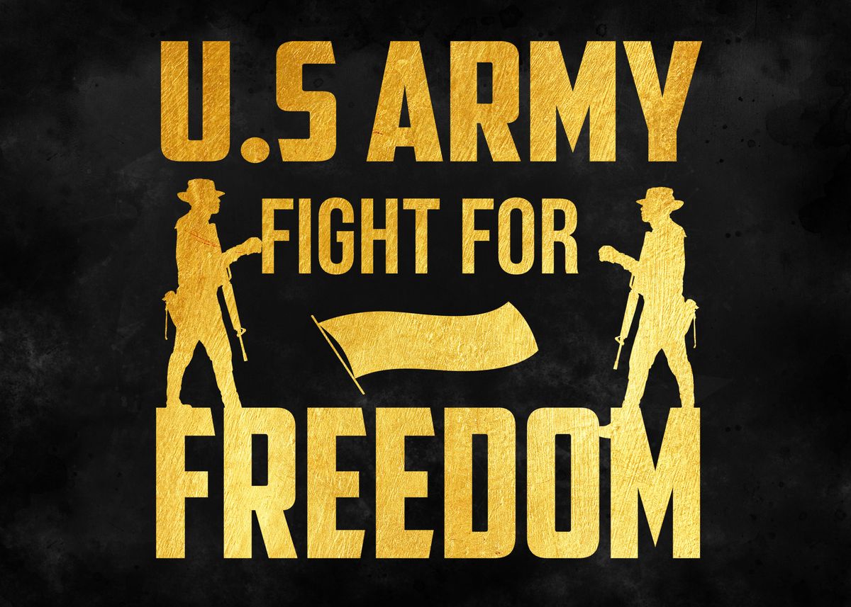 'US army fight for freedom ' Poster, picture, metal print, paint by ...