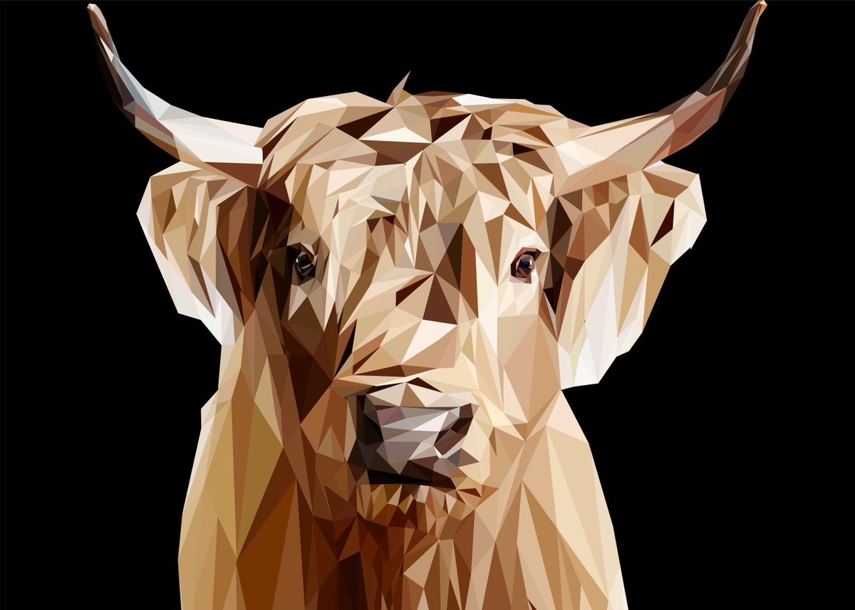 'buffalo' Poster, picture, metal print, paint by Lowpoly Posters | Displate
