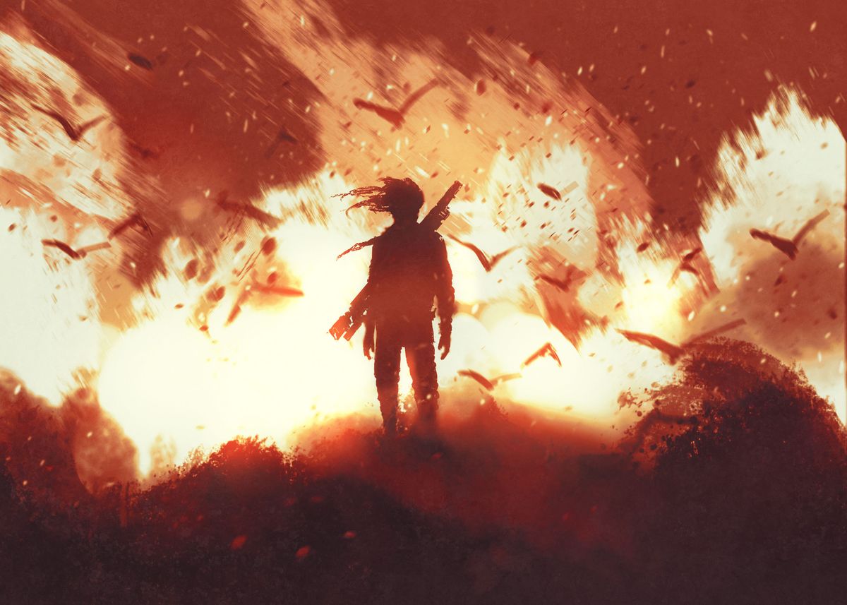 'Hell Hunter' Poster, picture, metal print, paint by Lana Meyers | Displate