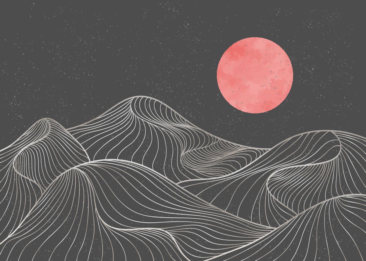 'ABSTRACT MOUNTAIN LINE ART' Poster by budi yanto | Displate