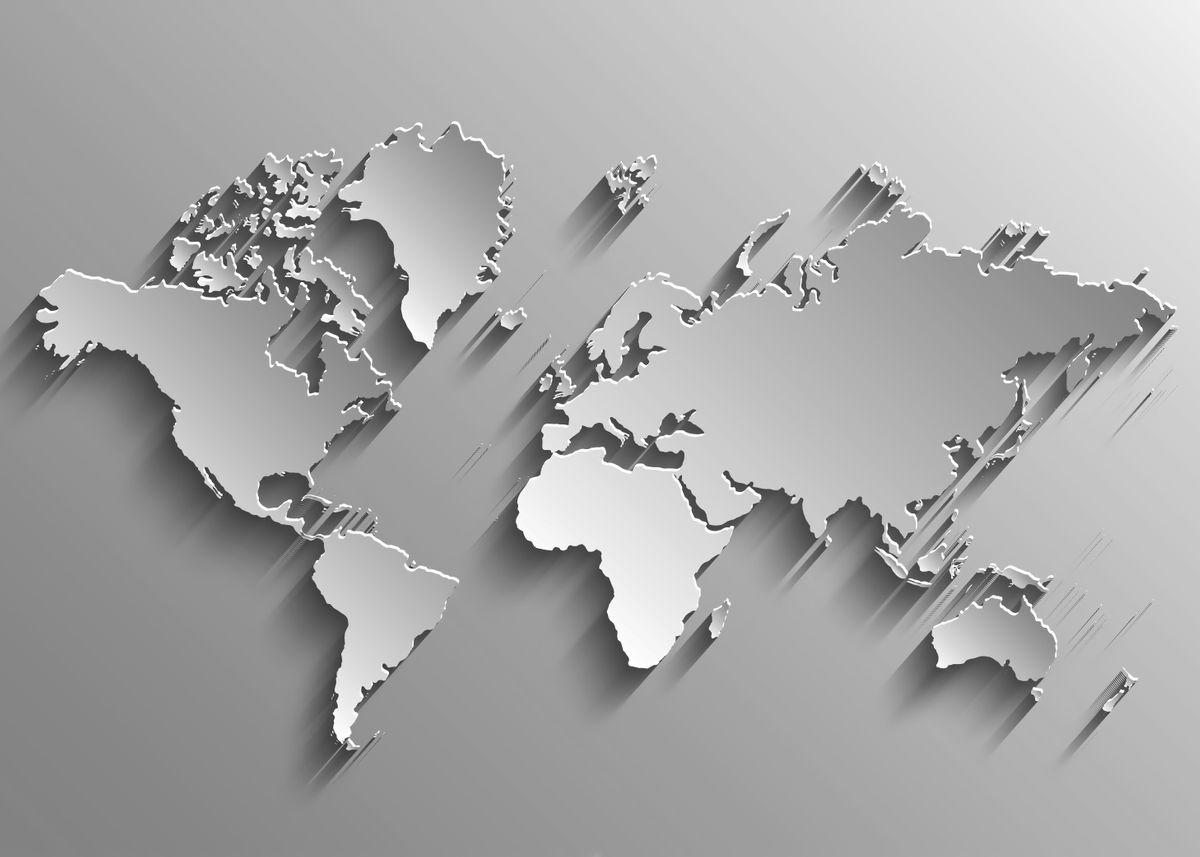 'Clean World Map ' Poster, picture, metal print, paint by REAL VINTAGE ...