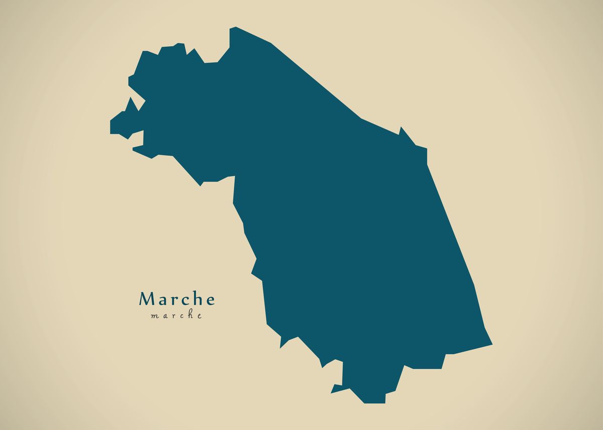 'Marche region map' Poster, picture, metal print, paint by Ingo Menhard ...