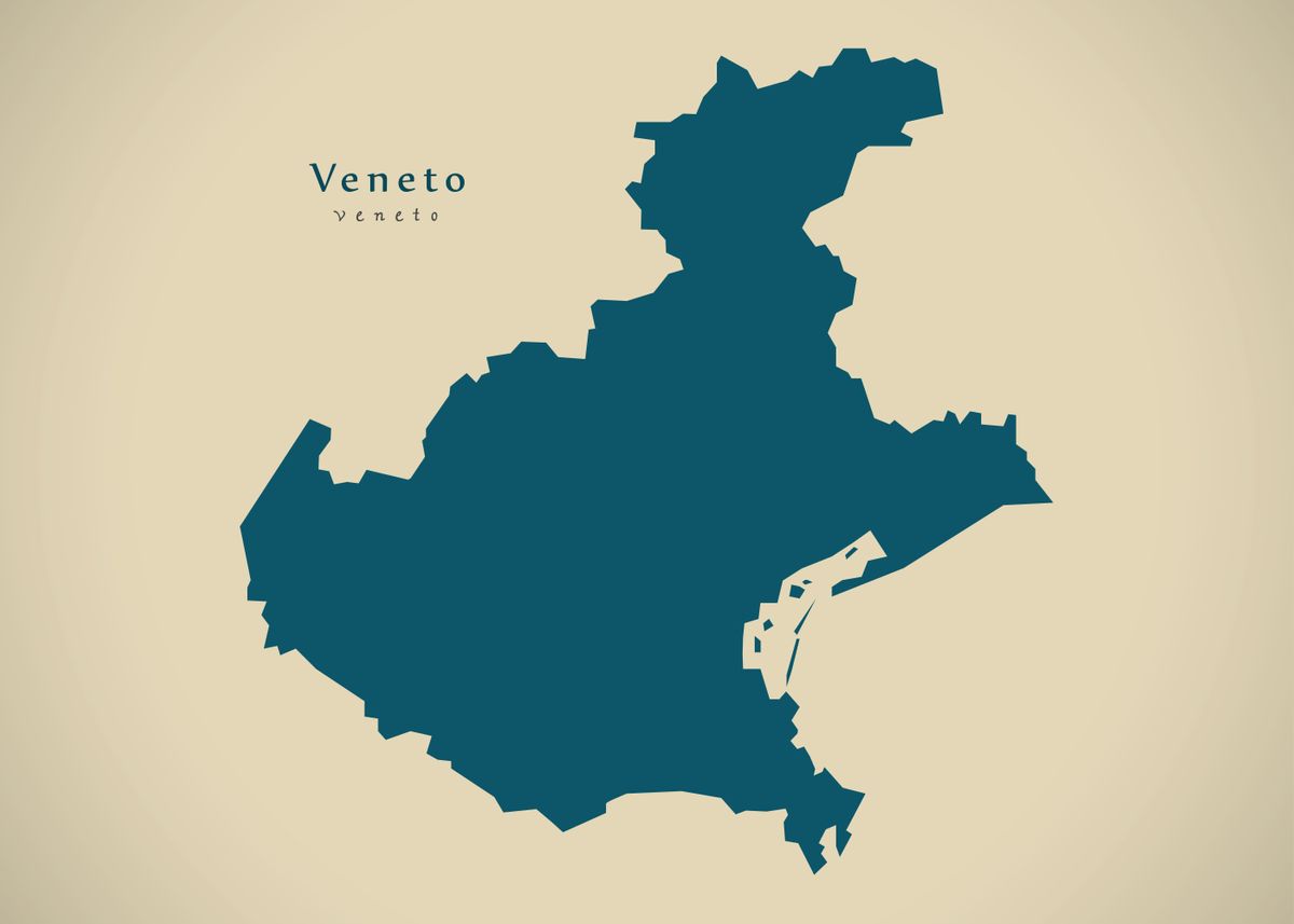 'Veneto region map' Poster, picture, metal print, paint by Ingo Menhard ...