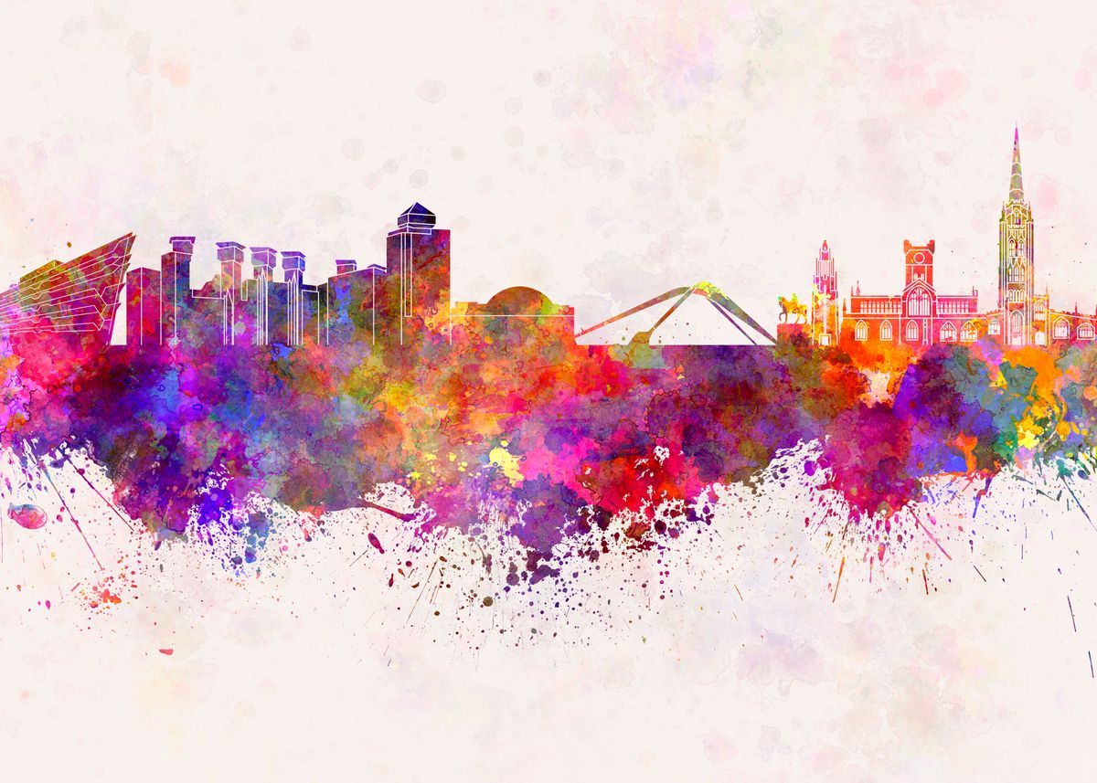 'Coventry skyline' Poster, picture, metal print, paint by Cristina ...