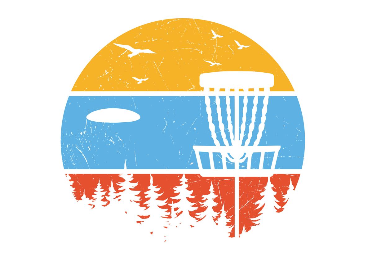 'Retro Disc Golf Frolf Fris' Poster, picture, metal print, paint by ...