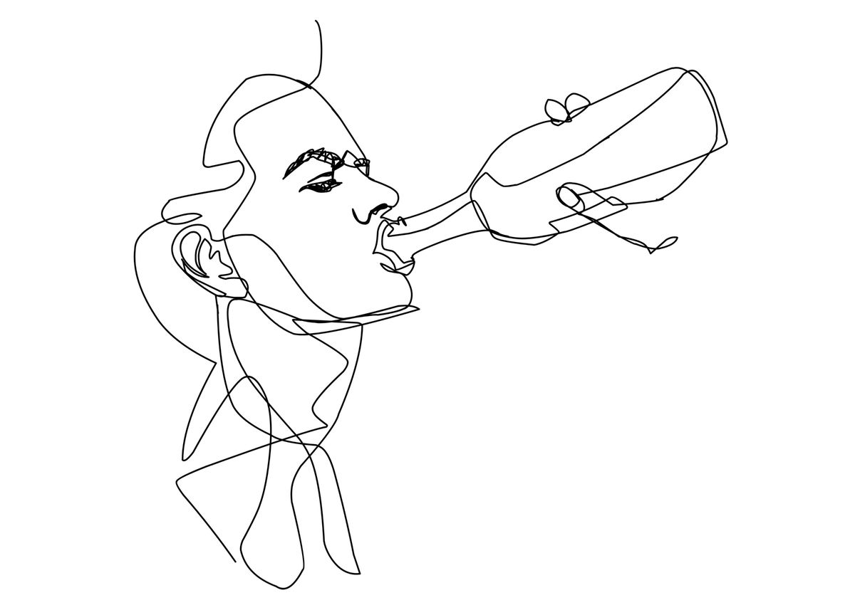 'chug' Poster, picture, metal print, paint by Sevin Yoga | Displate