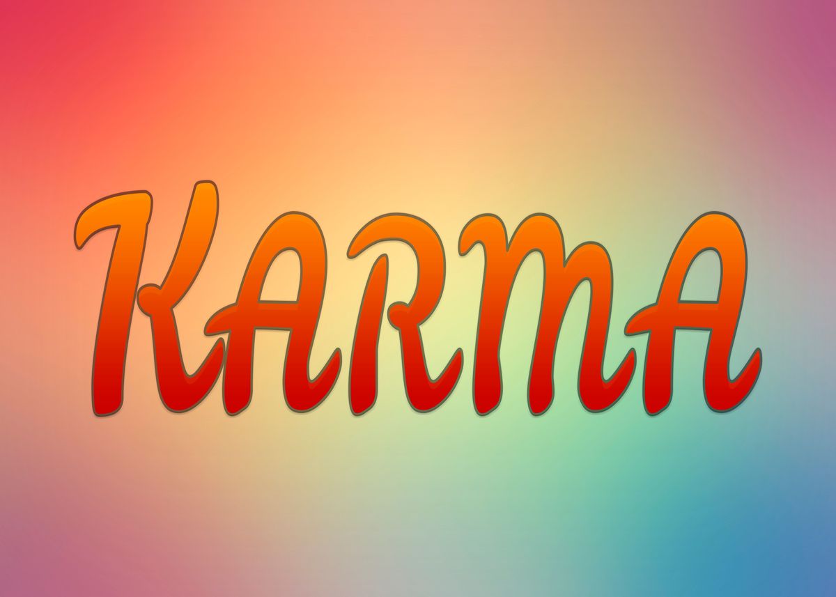 'Karma text rainbow pastel' Poster by Gianfranco Grenar | Displate