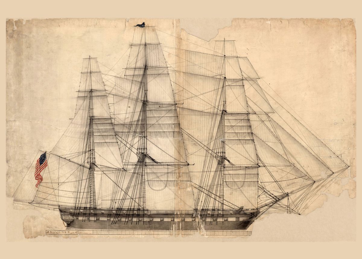 'USS Constitution' Poster, picture, metal print, paint by CalimaX ...