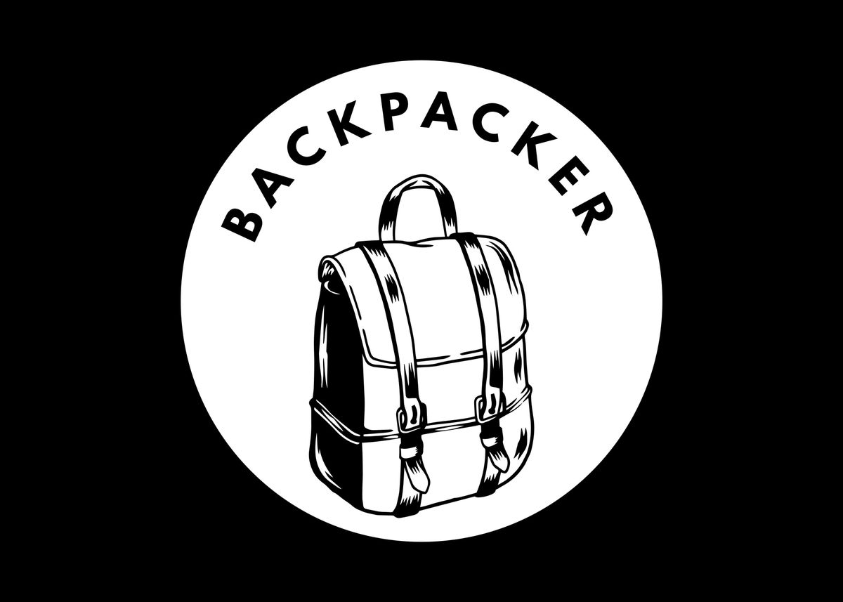 'Backpacker Backpack' Poster, picture, metal print, paint by ...