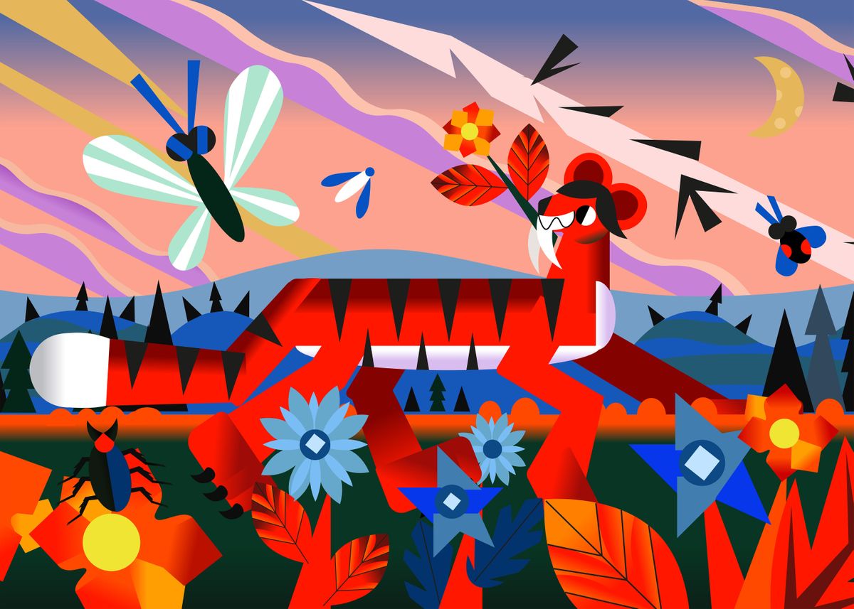 'Running smilodon' Poster by indrikzverrr | Displate