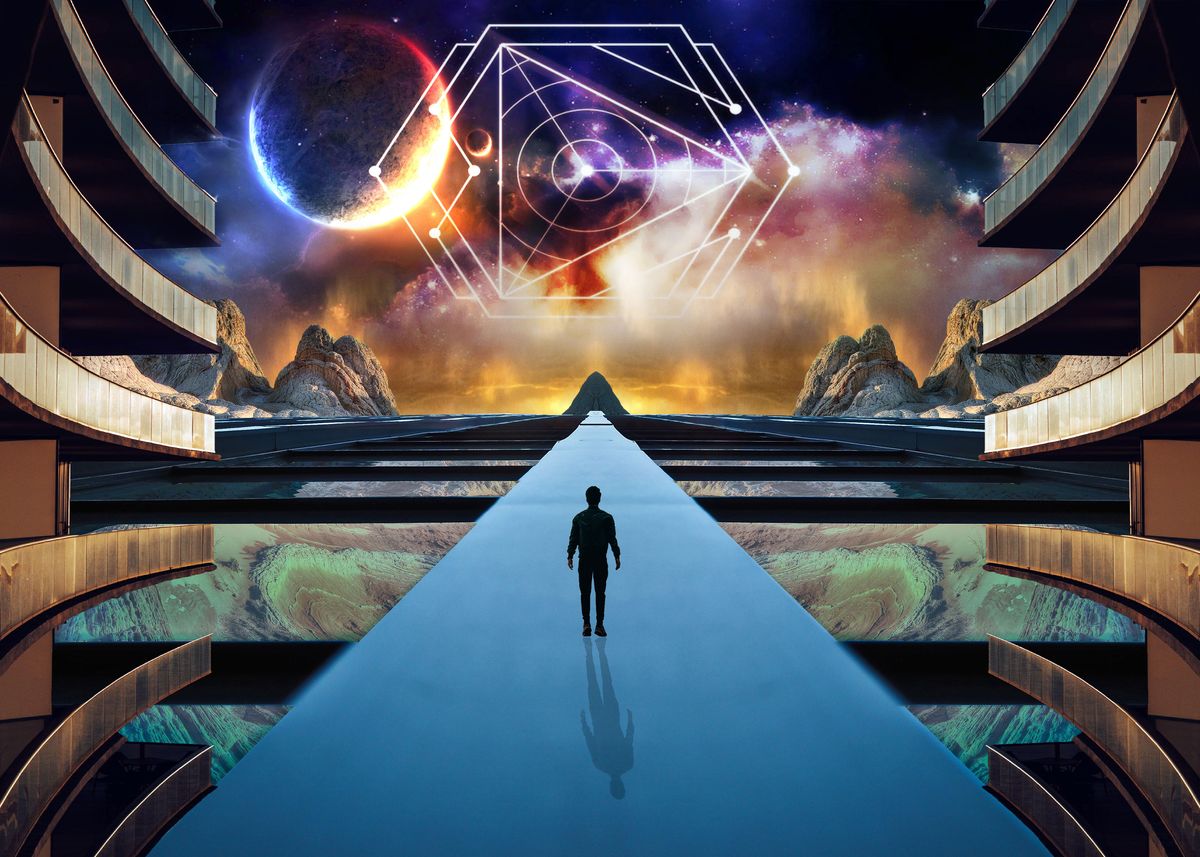 'Between Far Galaxies' Poster, picture, metal print, paint by Milos ...