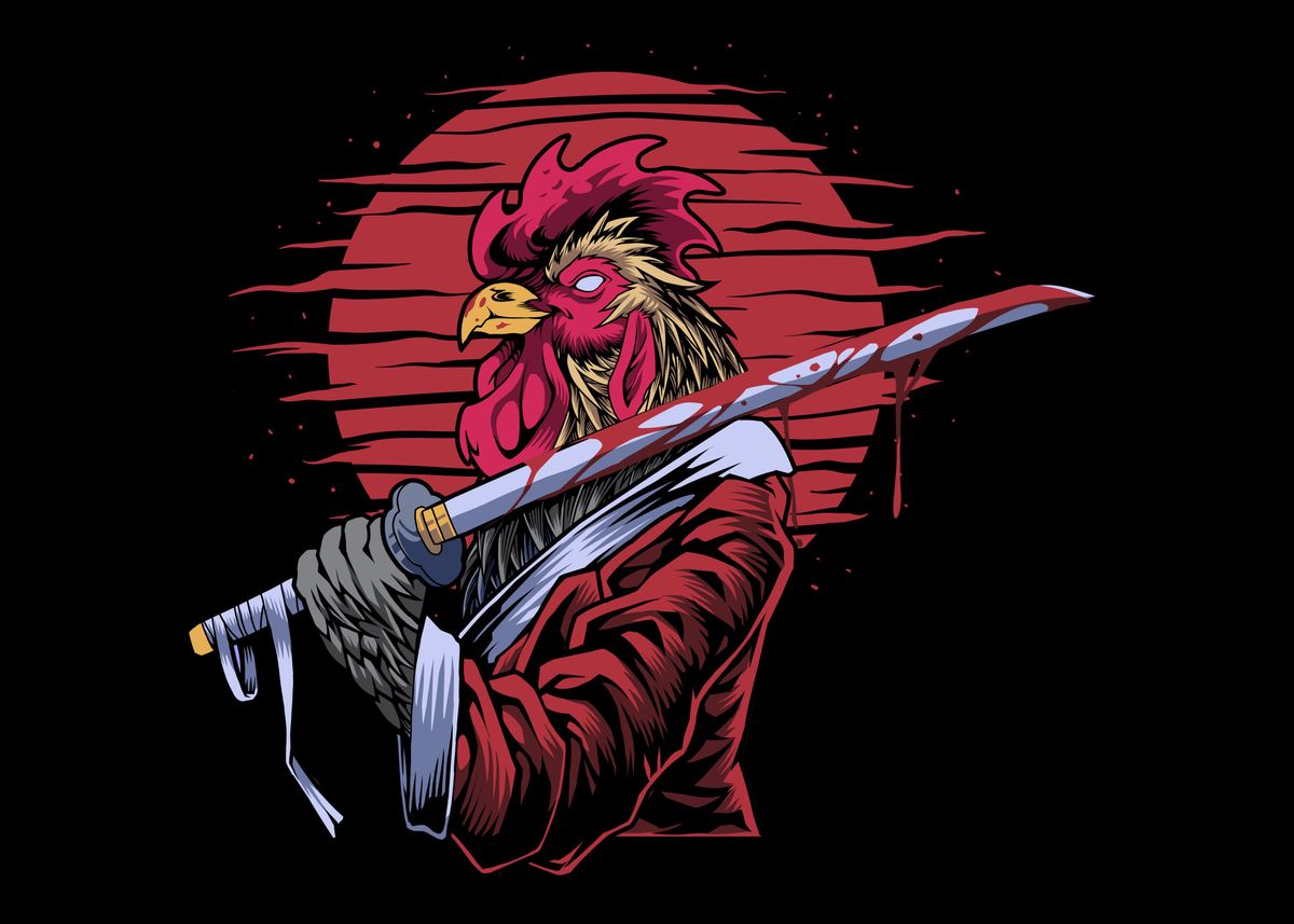 'Chicken Fighter' Poster, picture, metal print, paint by Ari yanda ...