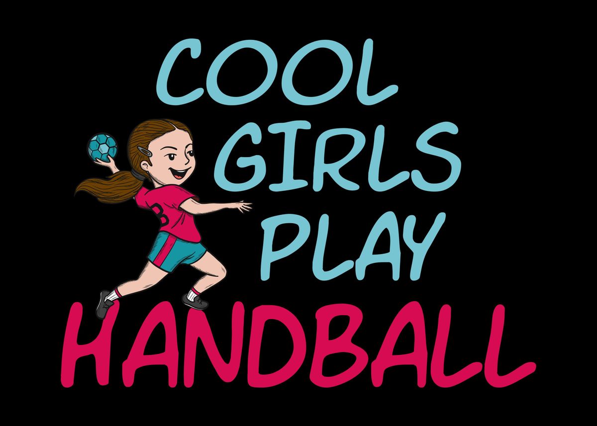 'Cool Girls Play Handball' Poster, picture, metal print, paint by ...