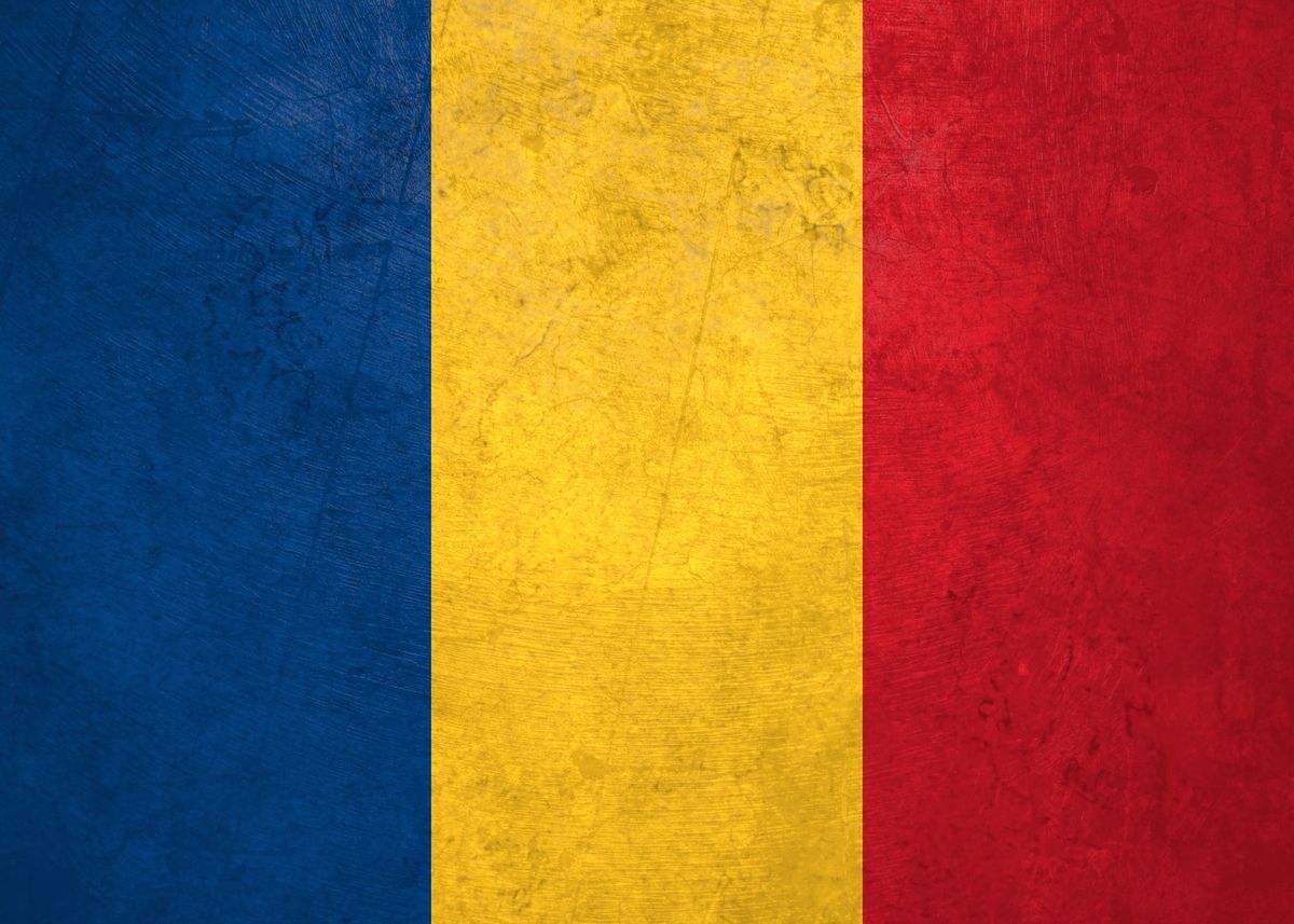 'Flag of Romania on Wall' Poster, picture, metal print, paint by ...