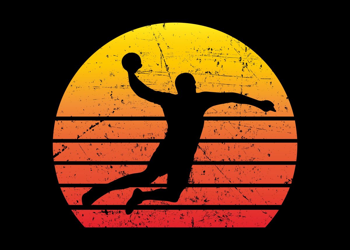 'Handball Player Vintage' Poster by ninarts | Displate