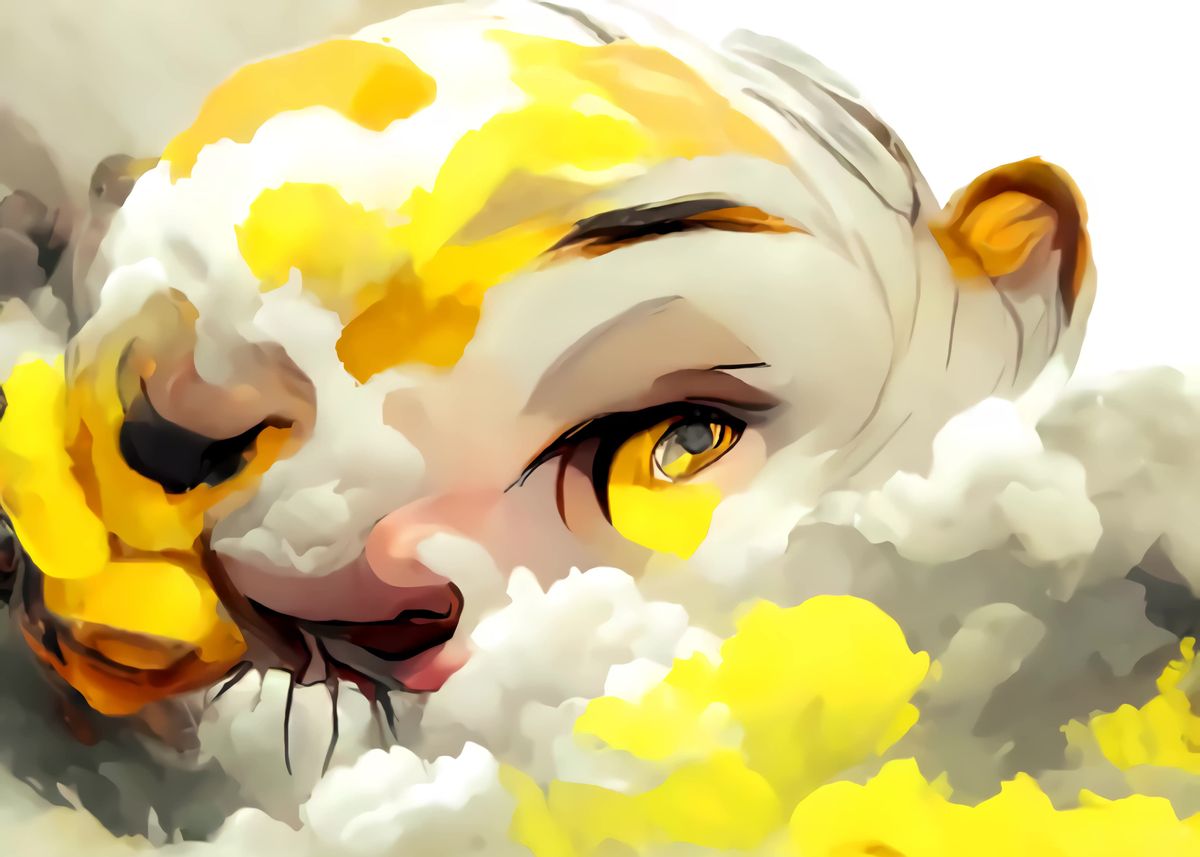 'Tiger girl' Poster, picture, metal print, paint by lokokina | Displate