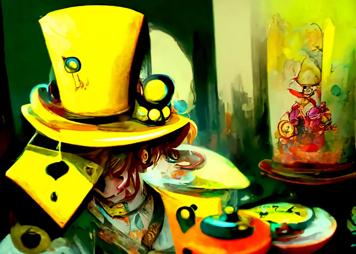 'Mad hatter 1' Poster, picture, metal print, paint by lokokina | Displate