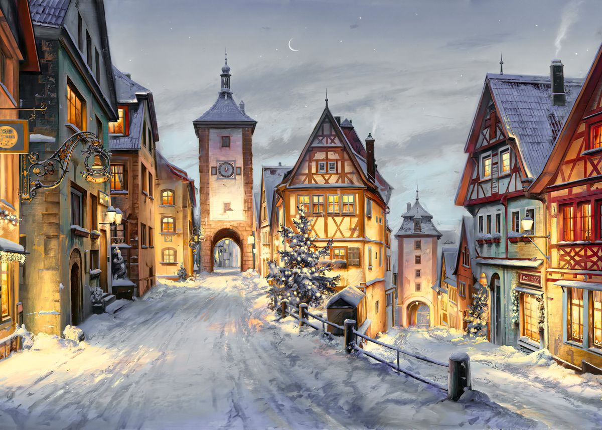 'Classic Europe Street' Poster, picture, metal print, paint by REAL ...