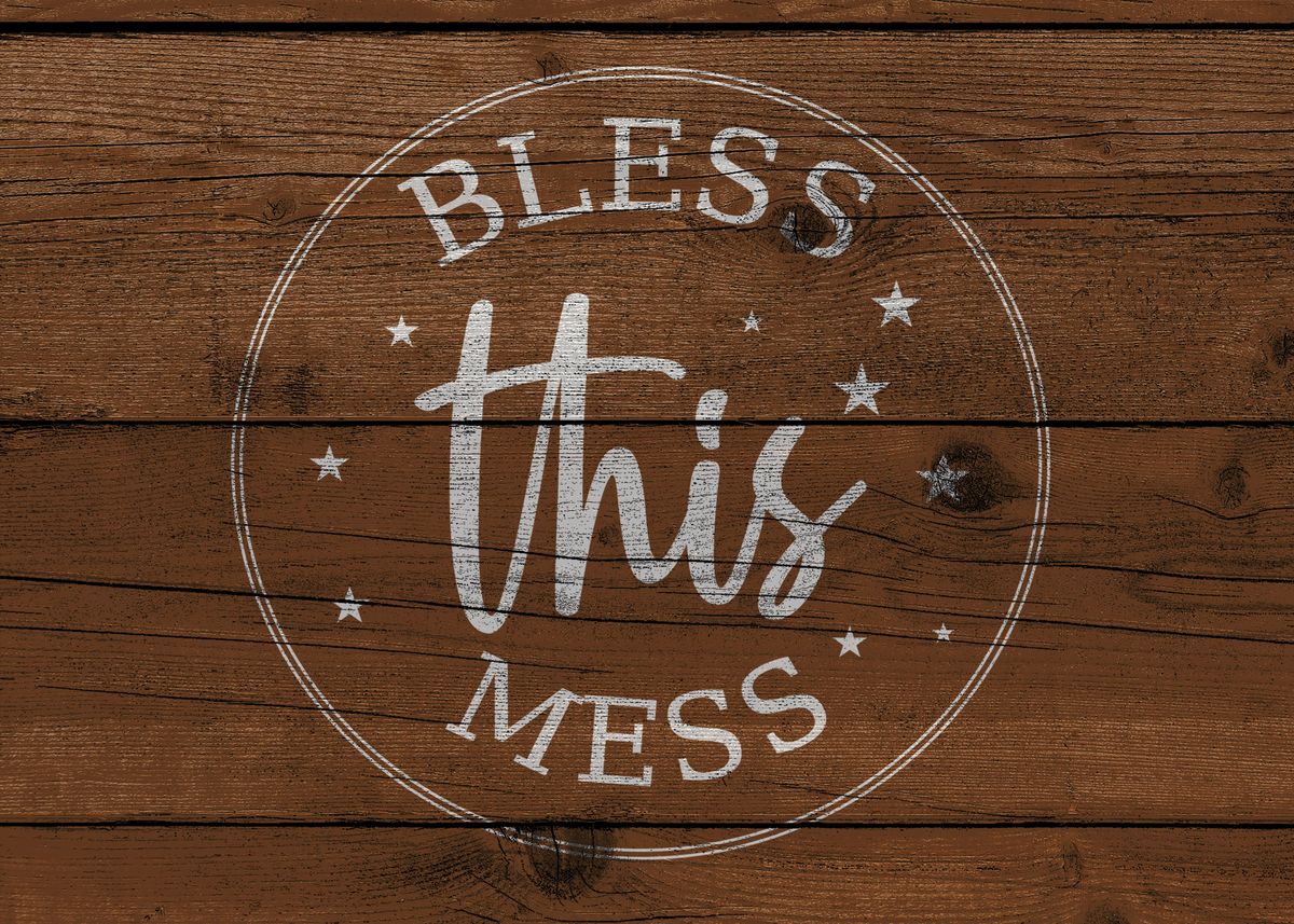 'Bless this Mess' Poster, picture, metal print, paint by Van Zelman ...