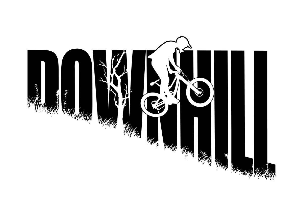 'Downhill Mountain Bike MTB' Poster, picture, metal print, paint by ...