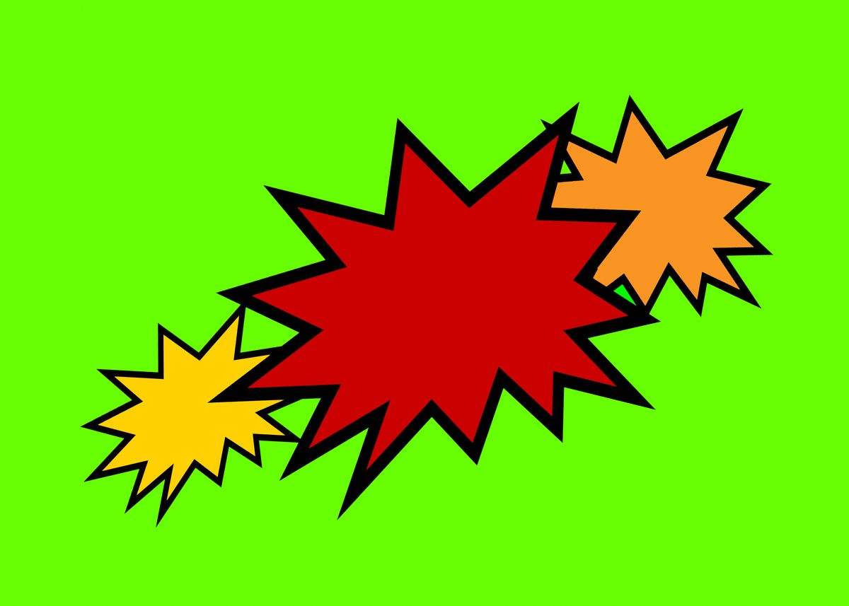 'Cartoon balloom boom shape' Poster, picture, metal print, paint by ...