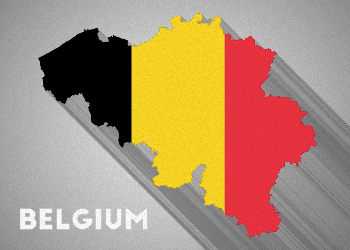 'Belgium Map' Poster, picture, metal print, paint by Sam Kal | Displate
