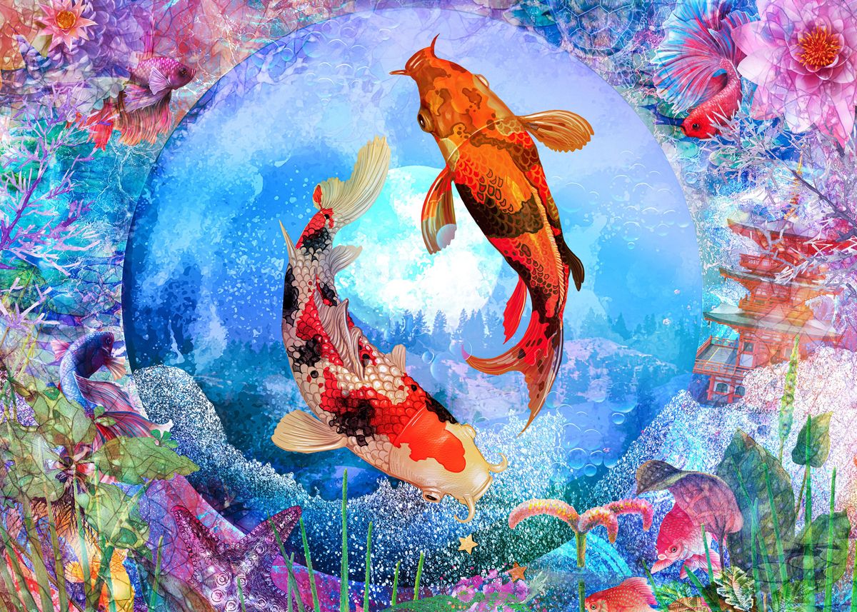 'Summer Koi' Poster by Claudia McKinney | Displate