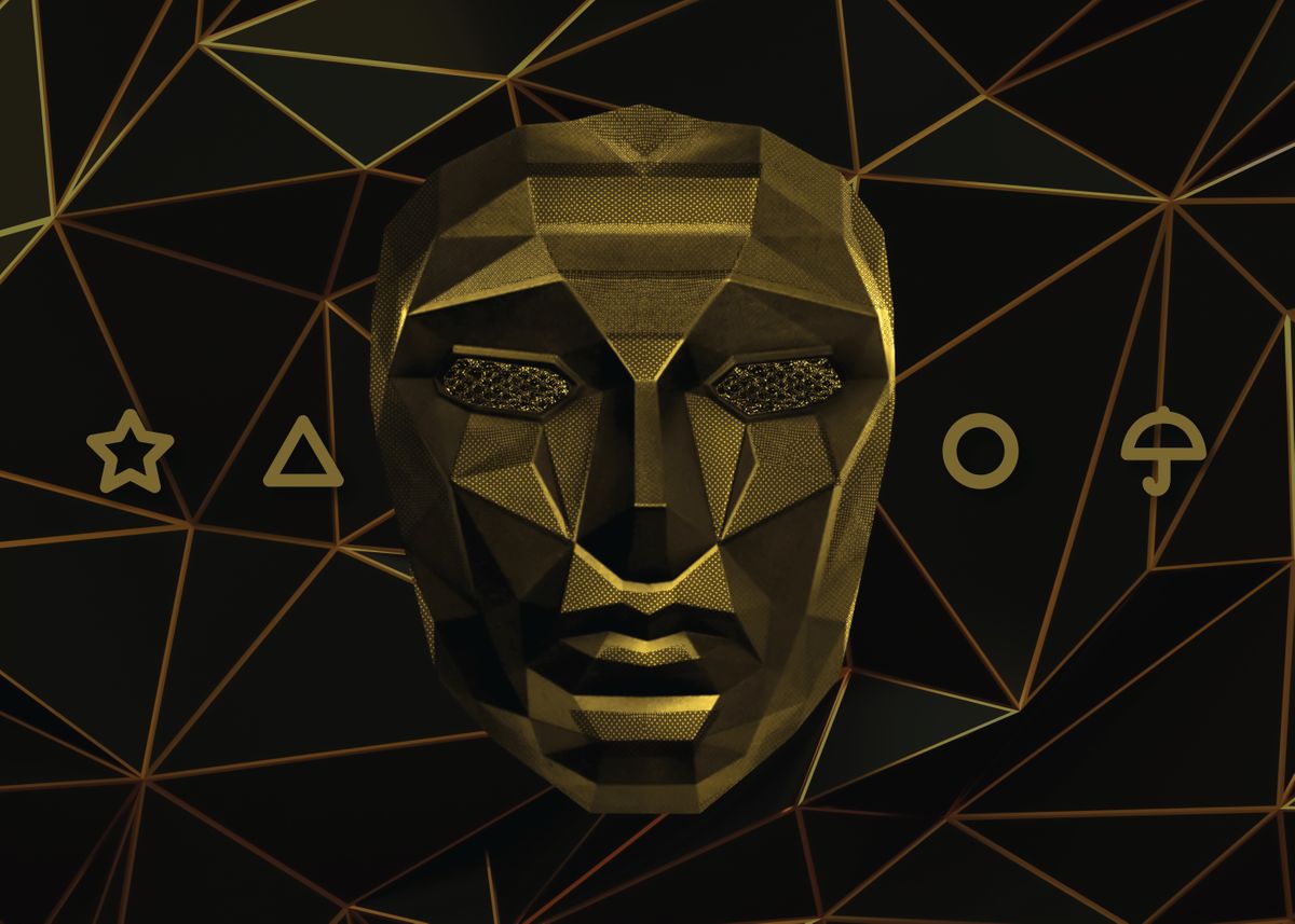 'Gold Mask Boss' Poster, picture, metal print, paint by Squid Game ...