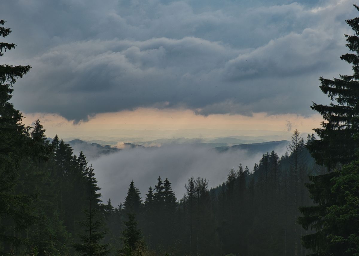 'View over cloudy Valley' Poster by Felix Henke | Displate