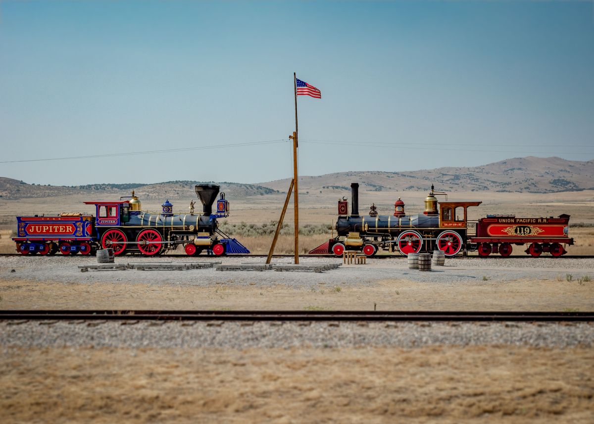 'Golden Spike Utah' Poster by Enzwell | Displate