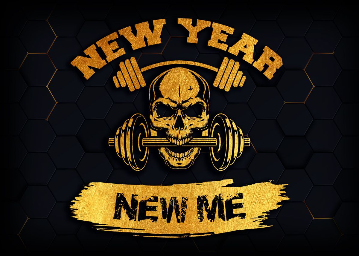 'New Year New Me' Poster, picture, metal print, paint by Denis Siggers ...