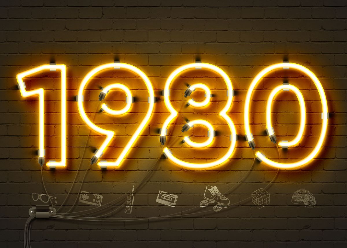 '1980 neon sign' Poster by StuStu | Displate