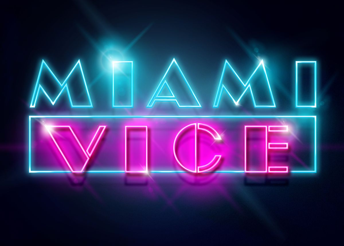 'Miami Vice neon' Poster, picture, metal print, paint by Miami Vice ...