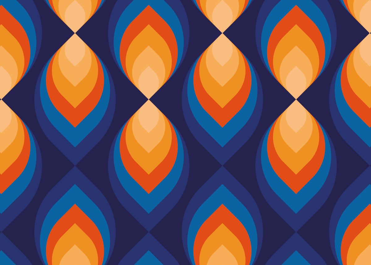 'Retro Aesthetic Pattern 07' Poster, picture, metal print, paint by ...