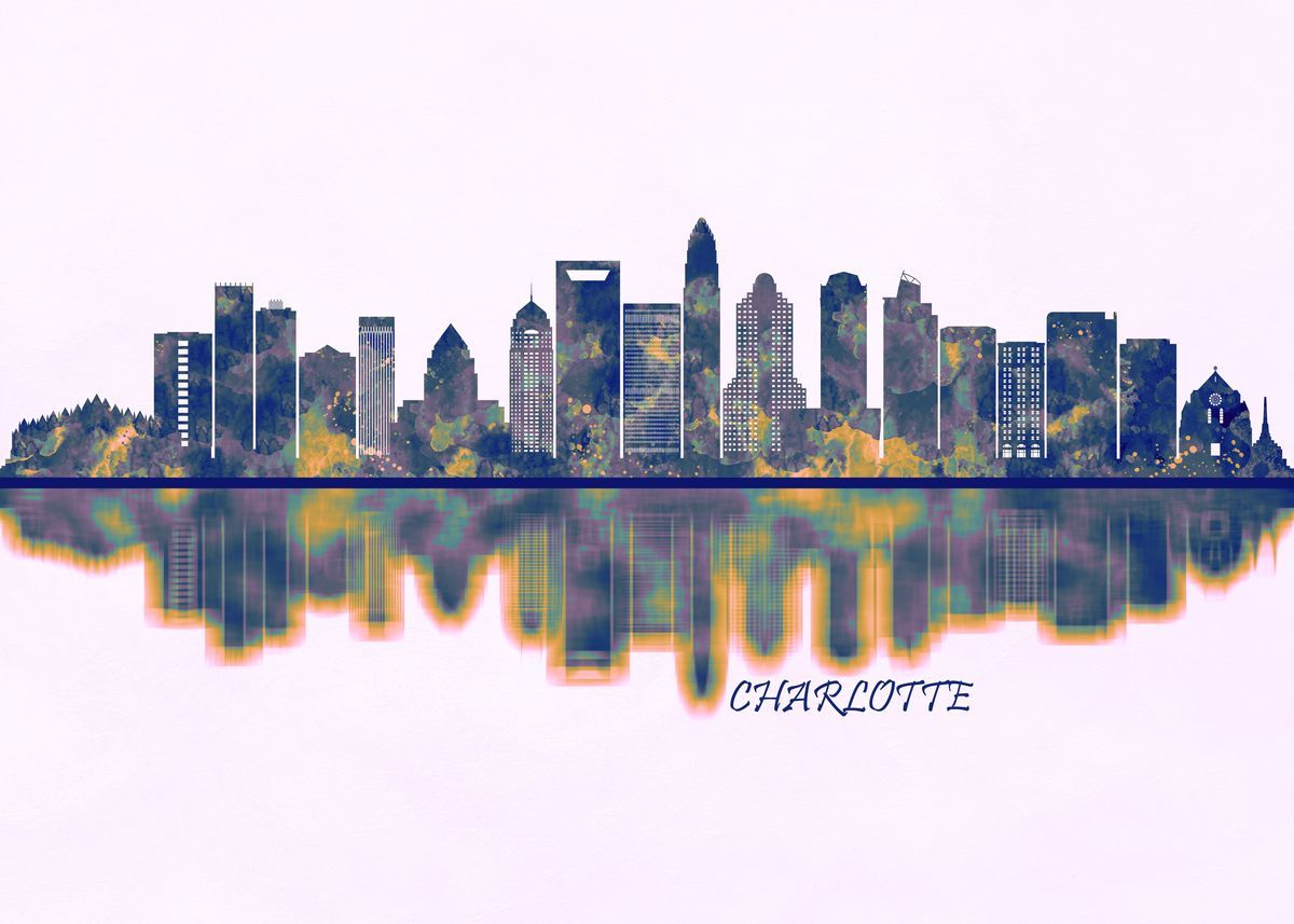 'Charlotte Skyline' Poster by Towseef Dar | Displate