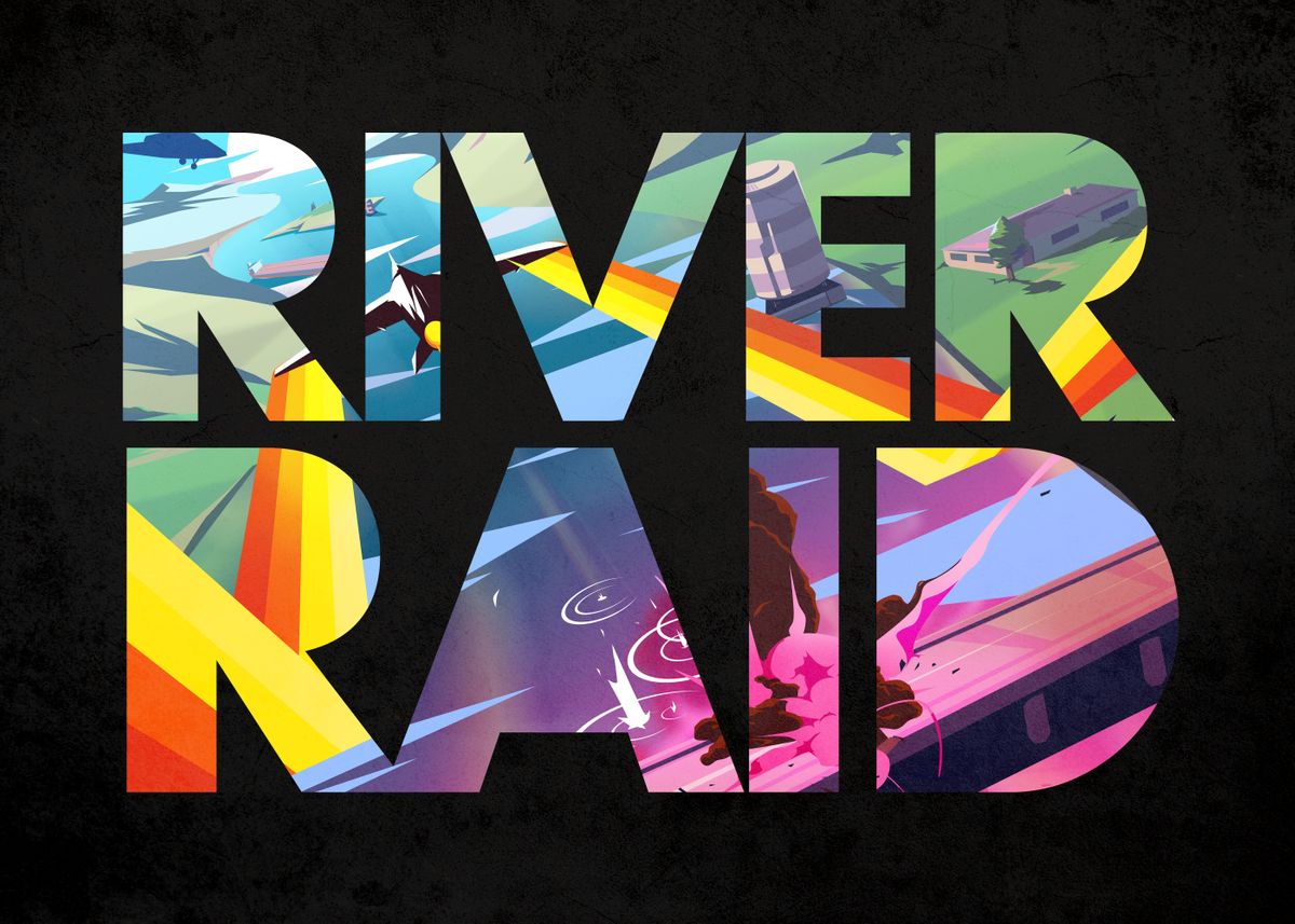 'River Raid Typography' Poster, picture, metal print, paint by ...