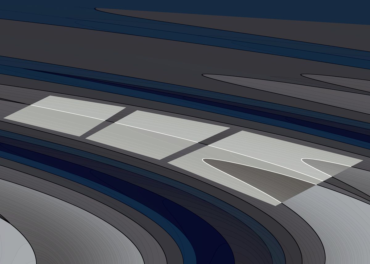 'Race on blue gray track' Poster, picture, metal print, paint by ...