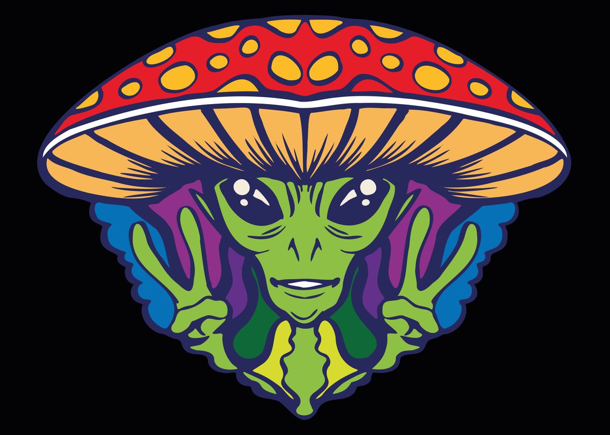 'Alien Mushroom Poster' Poster, picture, metal print, paint by ...