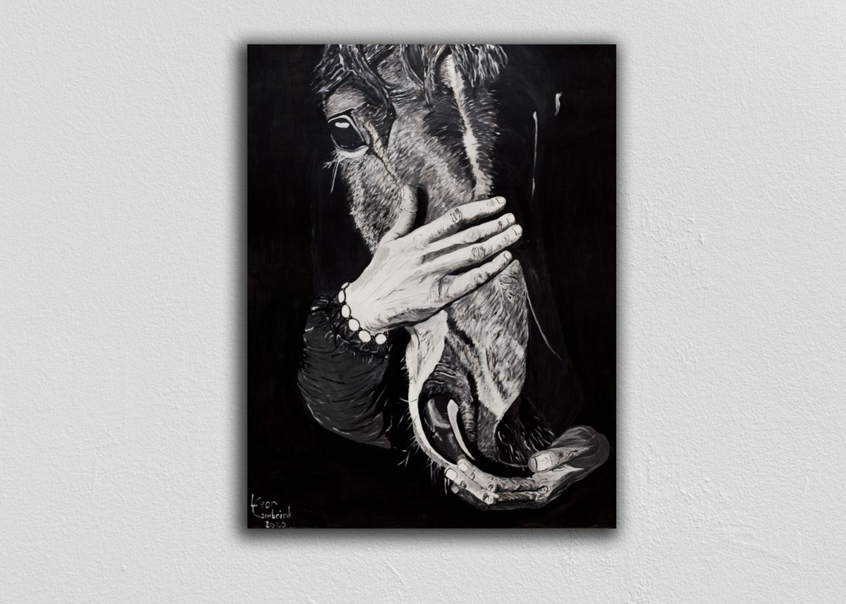 'Horse and Rider' Poster, picture, metal print, paint by Leon Combrink ...