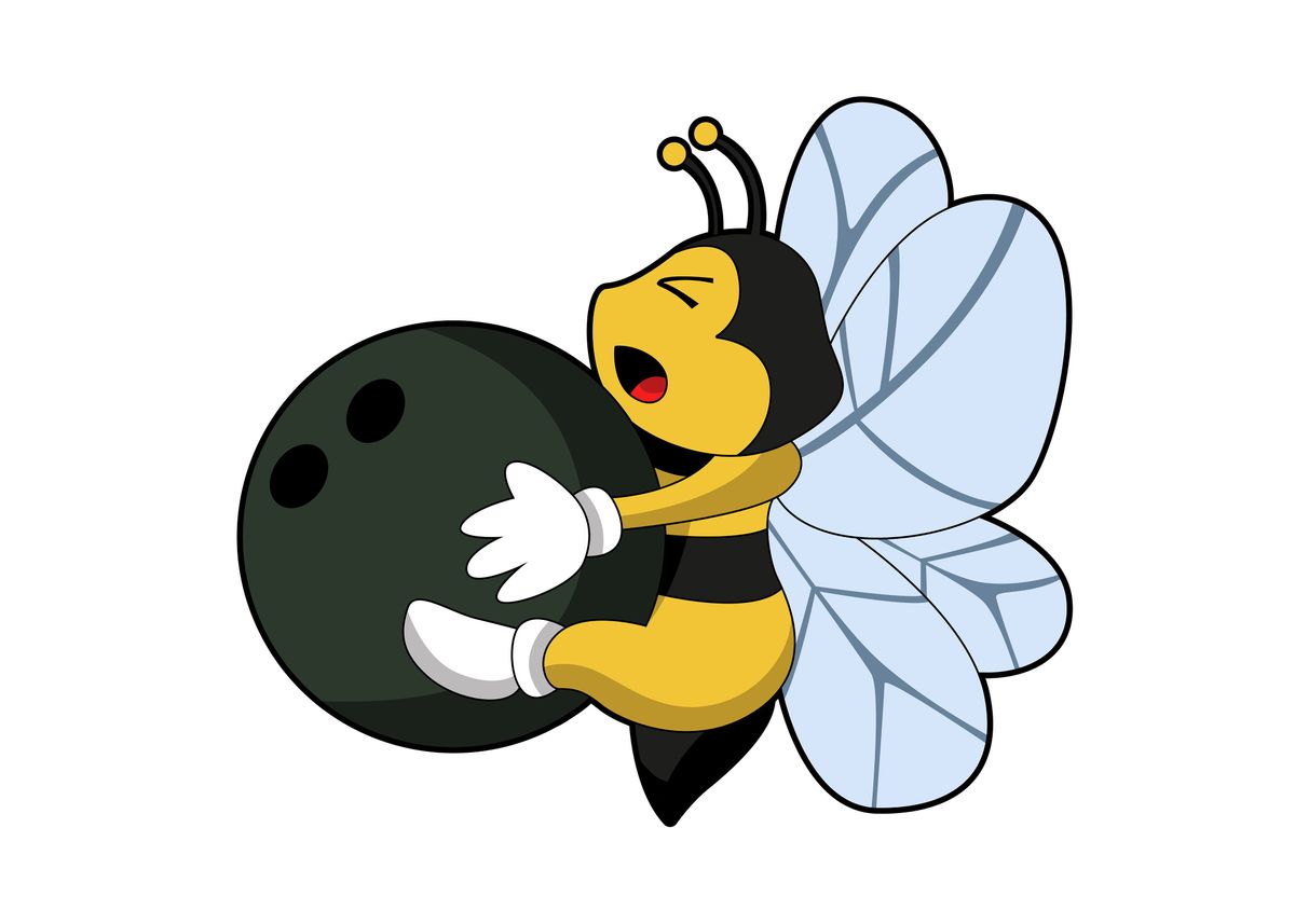 'Bee Bowling Bowling ball' Poster, picture, metal print, paint by ...